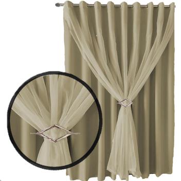 cortina par apartamento blackout Lisboa 5,50 x 2,30 cinza - Enxovais ...