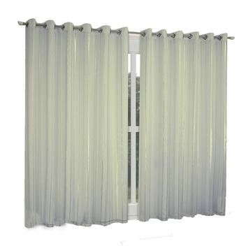 Cortina Rustica Com Voil Listrado 2,7M X 4M - Palha - Campari ...
