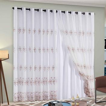 Cortina Sala Quarto Loren 3x2,50m Bordado c/ Forro - DRIKA STORE ...