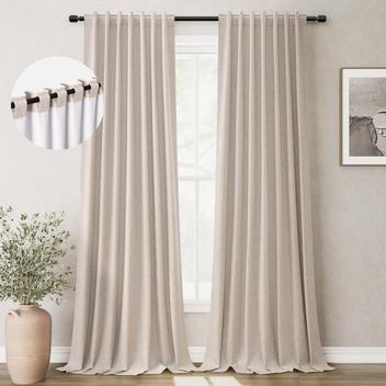 Cortinas Blackout BOODII - Linho Bege Claro (260cm) - Conjunto com 2 ...