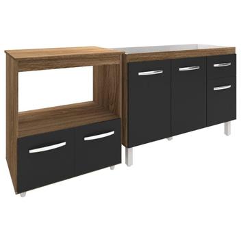 Cozinha Armário Balcão Gabinete De Pia Aline 120 Cm E Balcão Amanda ...