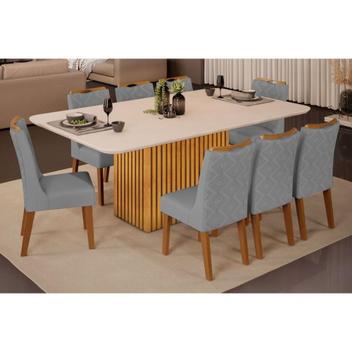 Cozinha Completa Canes Tampo Madeirado c/ Vidro Curvo 200x100cm e 8 ...