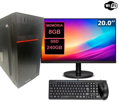 Cpu Completa Intel C/ Monitor + Kit Teclado I5 8gb Ssd 240gb ...