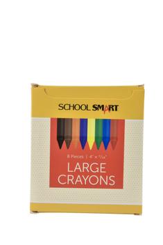 Crayons School Smart, tamanho grande, cores variadas, conjunto de 8 ...