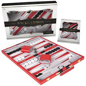Crazy Games Backgammon Set - Classic Red Large 18 Inch Backgammon Sets ...