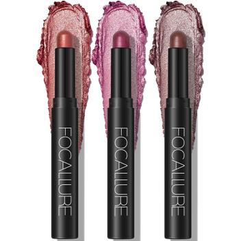 Cream Eyeshadow Stick FOCALLURE 3 unidades Shimmer Waterproof - Sombra ...