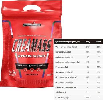 CREAMASS HYPERCALORIC - 3KG Baunilha - Integralmedica - Hipercalórico ...