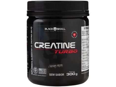 Creatina Mono-hidratada Black Skull Turbo em Pó 300g sem Sabor ...
