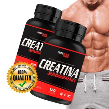 Creatina Premium 240 Cápsulas 500 Mg - Kit 02 Unidades - Turbo Black ...