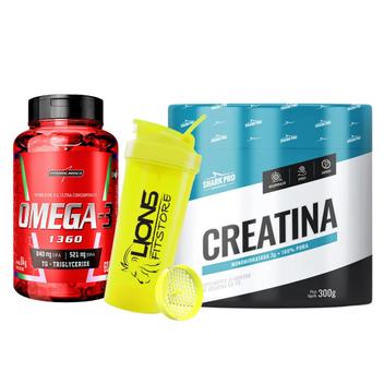 Creatina Pura 300g 100% Monohidratada - Shark Pro+Ômega 3 60 caps ...