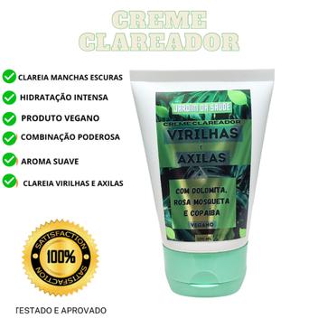 Creme Clareador íntimo de Axilas e Virilhas 100ml Jardim da Saúde ...