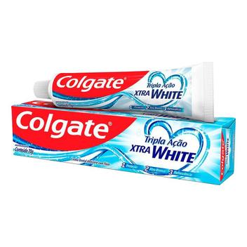Creme Dental Colgate Tripla Ação Xtra White 70g - Embalagem com 12 ...