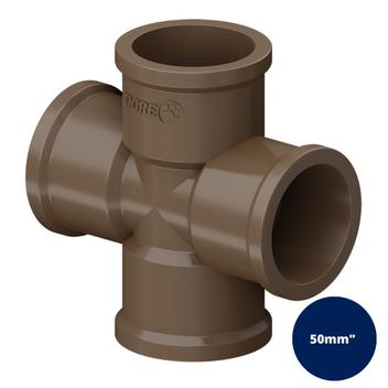 Cruzeta PVC Marrom Soldável 1.1/2" 50mm Tigre - Cotovelo / Joelho ...