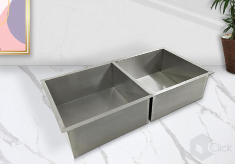 Cuba Dupla Inox Quadrada Calha Úmida C/ Válvula 80x40 Embutir - AJB ...