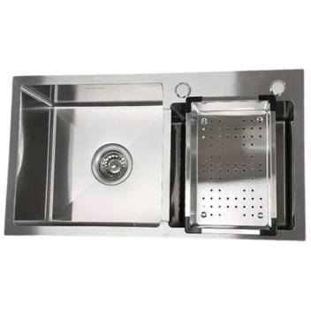 Cuba Pia Dupla de Cozinha Moderna Inox Brilhante Luxo 78x43x22 - AIKO ...