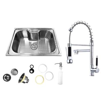 Cuba Pia Gourmet Aço Inox 201 CG201-C01 e Torneira Gourmet 50cm Cromada ...