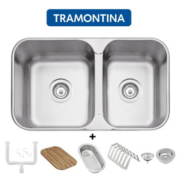 Cuba Tramontina Dupla Inox Acetinada Isis 2c 34-28 69x40 Embutir ...