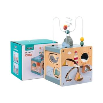 Cubo De Atividade Montessori De Madeira, Formato De Animal Oceano ...