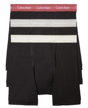 Cueca Boxer Calvin Klein - Pacote com 3 Unidades de Algodão Elástico ...