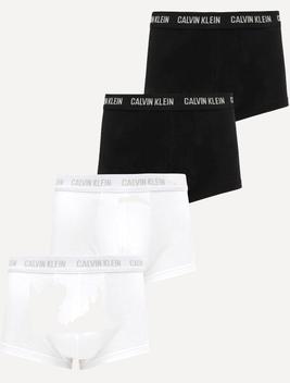 Cueca Calvin Klein Low Rise Trunk Classic Branca Preta Pack 4 UN ...