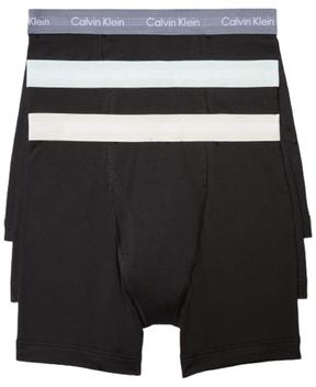 Cuecas Boxer Calvin Klein - Pacote com 3 Unidades de Algodão Elástico ...