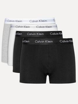 Cuecas Calvin Klein Low Rise Trunk Mescla Preta Branca Pack 4UN - Cueca ...