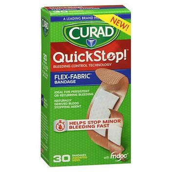 Curad Quickstop! Bandagens de tecido flexível tamanhos variados 30 cada ...