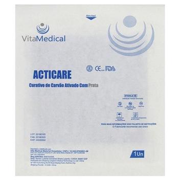 Curativo Acticare Ag Carvão Ativado com Prata 10cm x 20cm 10 Unidades ...
