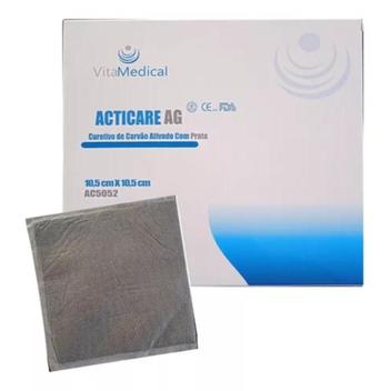 Curativo de Carvão Ativado com Prata 10,5CM X 10,5CM Acticare Ag 5 Uni ...