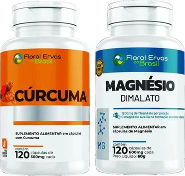 Curcu ma 120 caps + Magnesio Dimala to 120 caps frasco de 120 capsulas ...