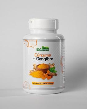 Curcum Longa com Gengibre Premium - 60 Cápsulas de Gelatina 600mg 1 ...