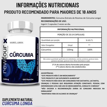 Curcuma Pura 120 Capsulas - New Four - Arginina - Magazine Luiza