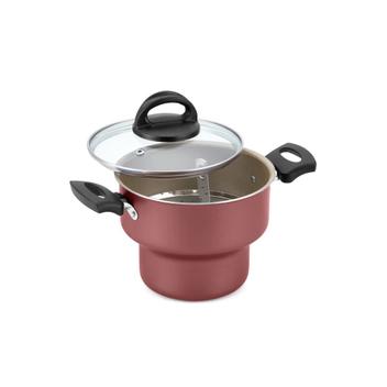 Cuscuzeira Cereja Tampa de Vidro Antiaderente Bege Alumínio Nacional ...