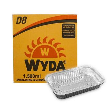 D - 8 Embalagem Alumínio Com Tampa Com 100 1500ML - Wyda - Embalagens ...