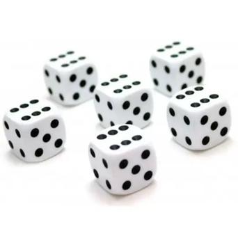 Dado branco com 6 lados 16mm - unidade - CASA FÉ - Dados - Magazine Luiza