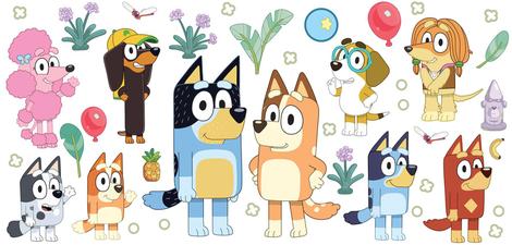 Decalques de parede RoomMates Bluey Family and Friends RMK5457SCS ...