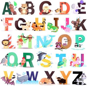Decalques de parede Wokex Educational Animal Alphabet Kids Nursery ...