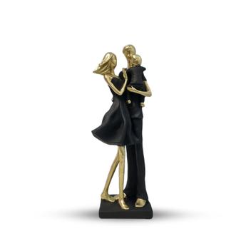 Decoração Em Gesso: Estátua Família Com Filho No Colo Em Preto E ...