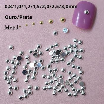 Decorações De Unhas Em Metal Liga Glitter Dourado Prateado 0.8-3.0mm ...
