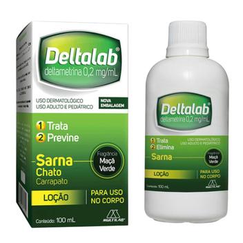 DELTALAB LOÇÃO COM 100ML Sarna Chato e Carrapato fragrancia maçã ...
