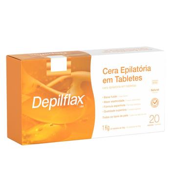 Depilflax Cera Quente Para Epilação Tablete Natural 01un 1Kg - Folhas e ...
