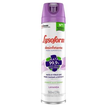 Desinfetante Lysoform Aerosol Lavanda 360ML - SC Johnson - Desinfetante ...