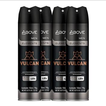 Desodorante Antitranspirante Above Vulcan - 48h Dry Spray - Kit com 4 ...