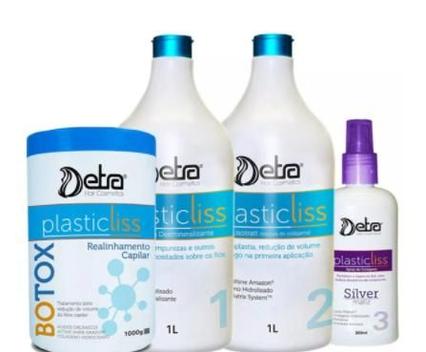 Detra Escova Progressiva Plastic Liss 1Litro + Botox Detra Plastic Liss ...