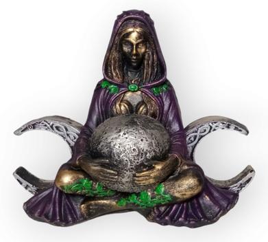 Deusa da Lua Estatueta Deusa Tríplice Luna Resina Decoração Deusa Wicca ...