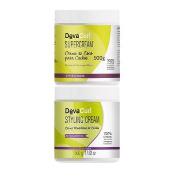 Deva Curl Styling Cream E Supercream De 2x500g - Kit de Tratamento para ...