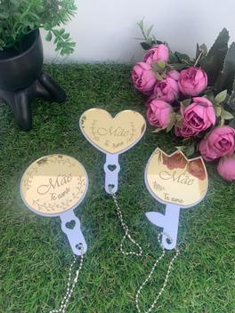 Dia das mães - Chaveiro espelho em acrílico - Kit com 3 mini espelhos ...