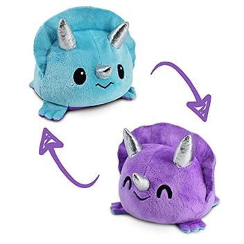 Dinosaur Plushie TeeTurtle Triceratops reversível roxo/azul - Bonecos ...