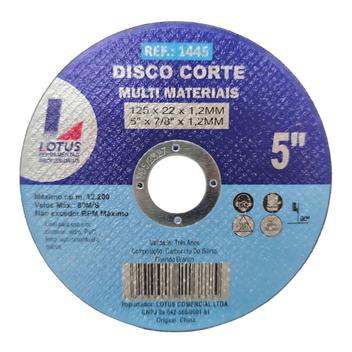 DISCO CORTE MULTI MATERIAIS 5" x 7/8" x 1,2MM - Lotus - Disco de Corte ...