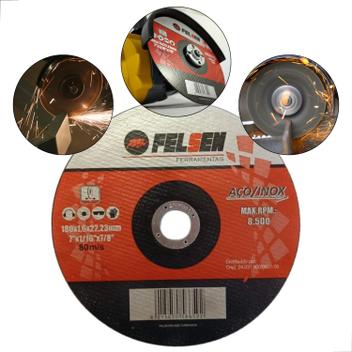 Disco De Corte Fino Inox ferro aço 180mm 7 polegadas Esmerilhadeira o ...